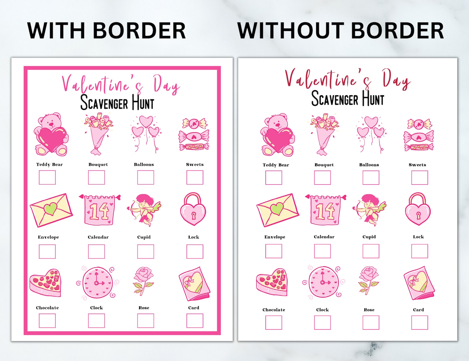 Valentine's Day Scavenger Hunt for Kids, Valentine's Day Treasure Hunt ...