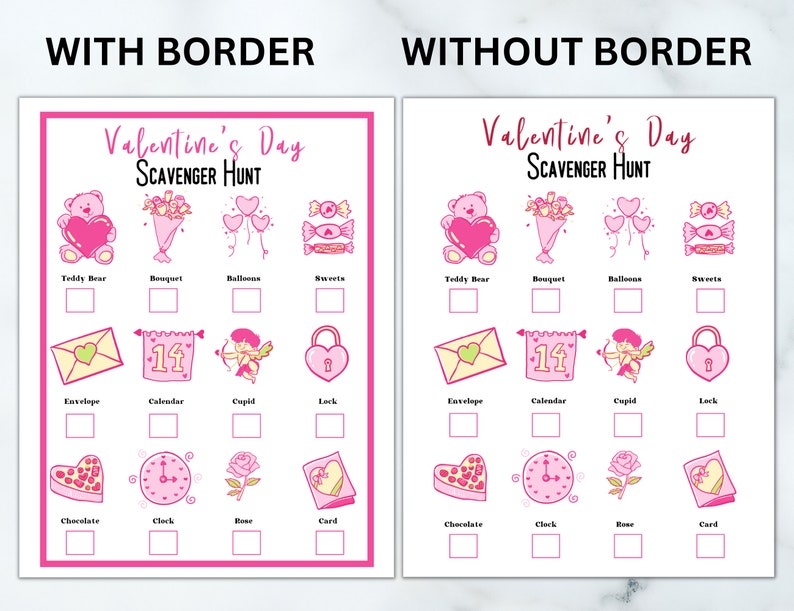Valentine's Day Scavenger Hunt for Kids, Valentine's Day Treasure Hunt ...