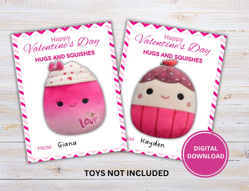 Valentine's Day Squishy Card Printable, Classroom Valentine Cards for ...