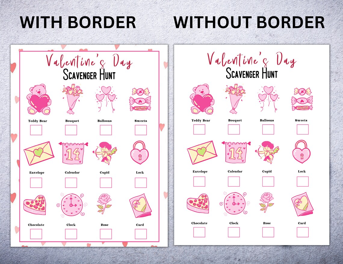 Valentine's Day Scavenger Hunt for Kids Valentine's - Etsy