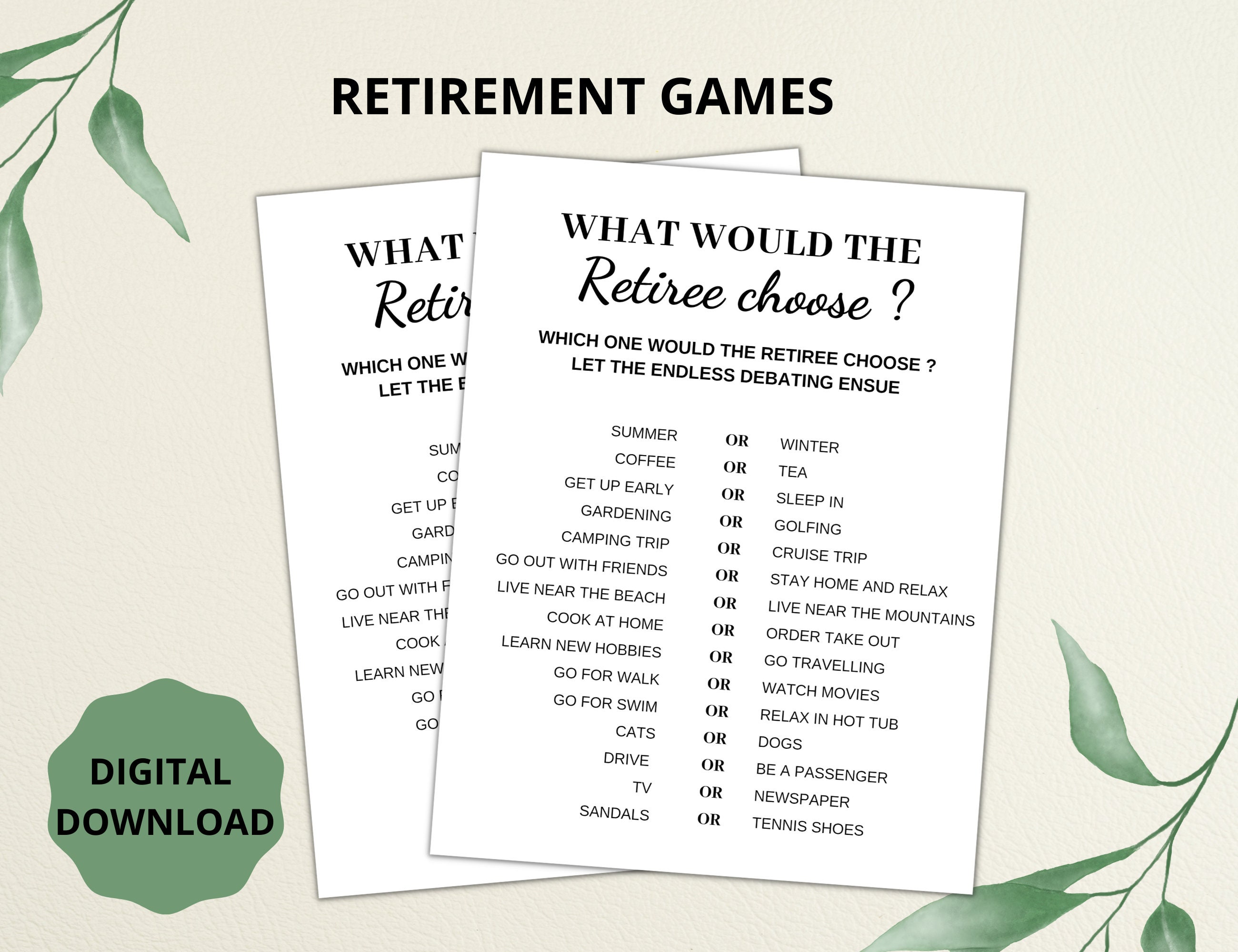 Retirement Party Games Printable, Would They Rather Game, Coworker ...