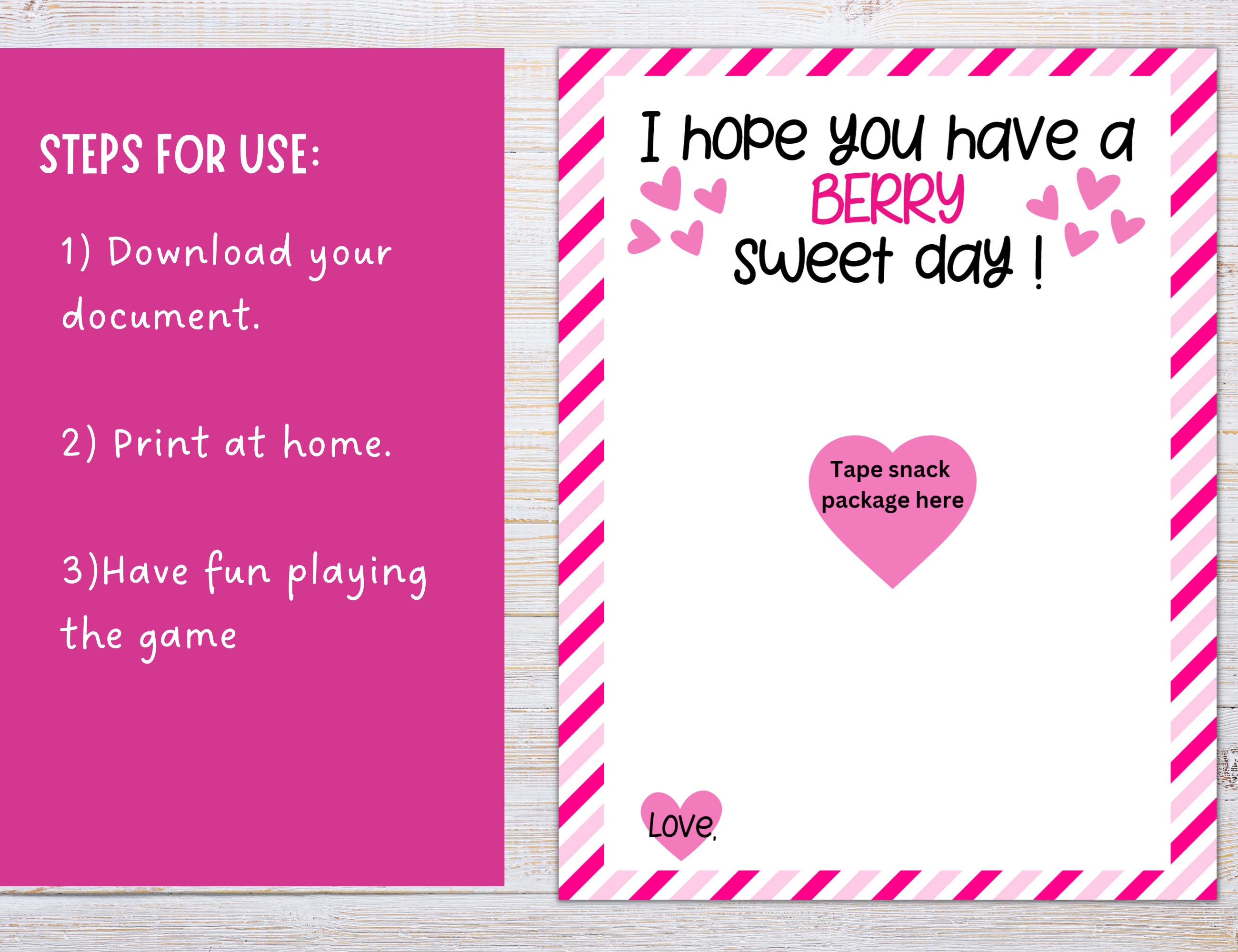 Valentine Day Fruit Snack Card Printable, Classroom Valentines Day ...