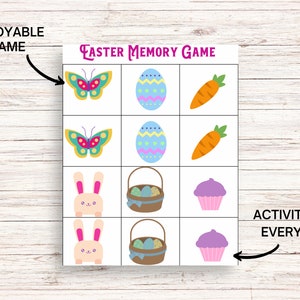 Easter Memory Games Printable, Easter Matching Game for Kids, Easter ...