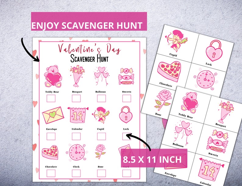 Valentine's Day Scavenger Hunt for Kids Valentine's - Etsy