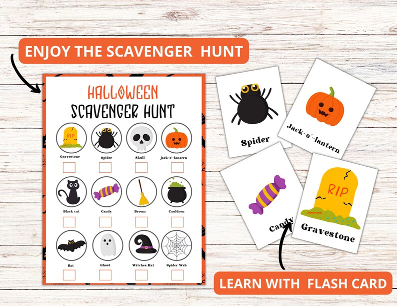 Halloween Scavenger Hunt/ Fall Scavenger Hunt /halloween Game Printable ...