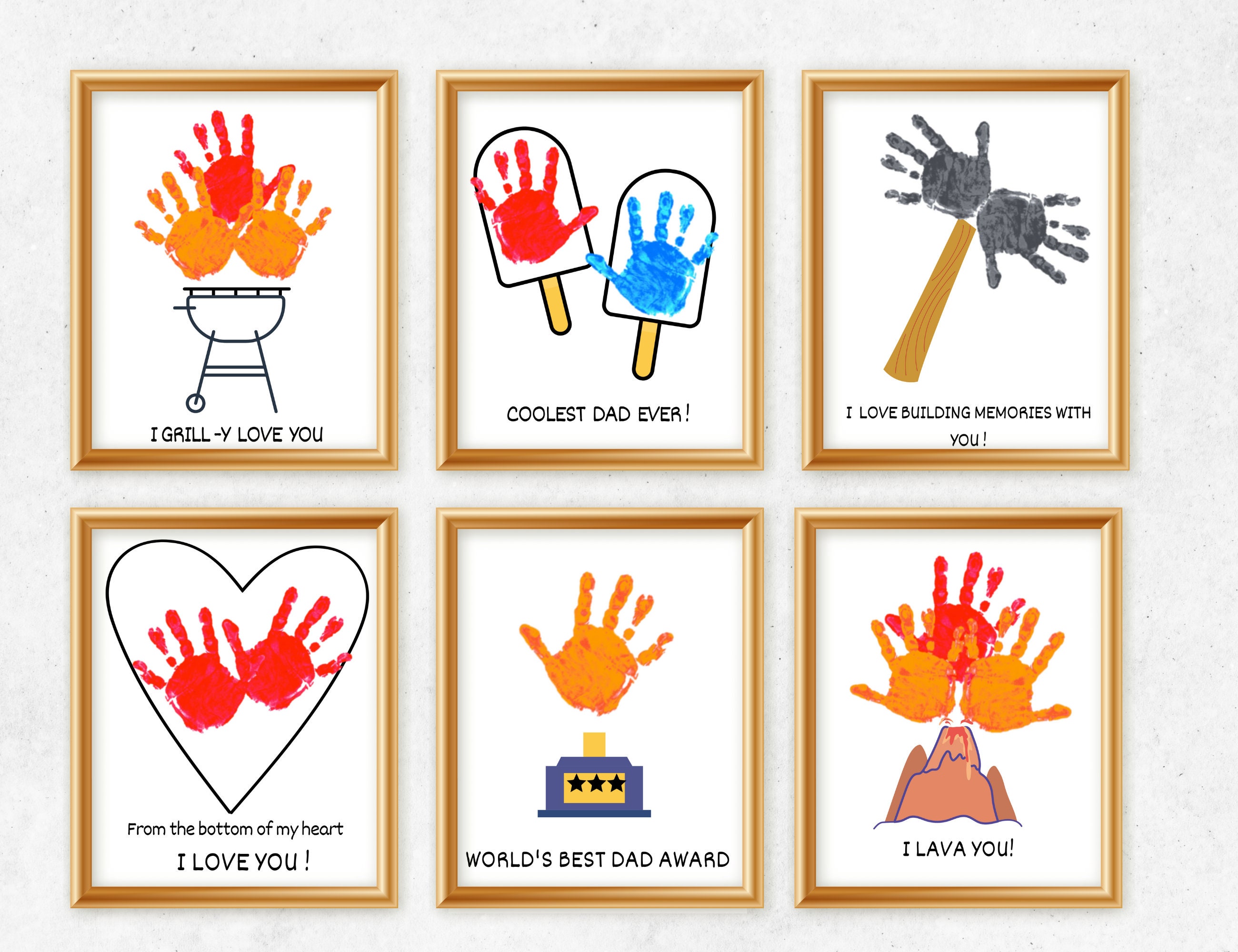 8 Father's Day Handprint Footprint Art, Fathers Day Handprint Keepsake ...