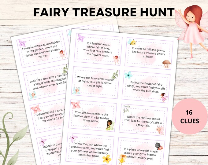 Editable Fairy Scavenger Hunt Game, Printable Fairy Party Game, Fairy ...