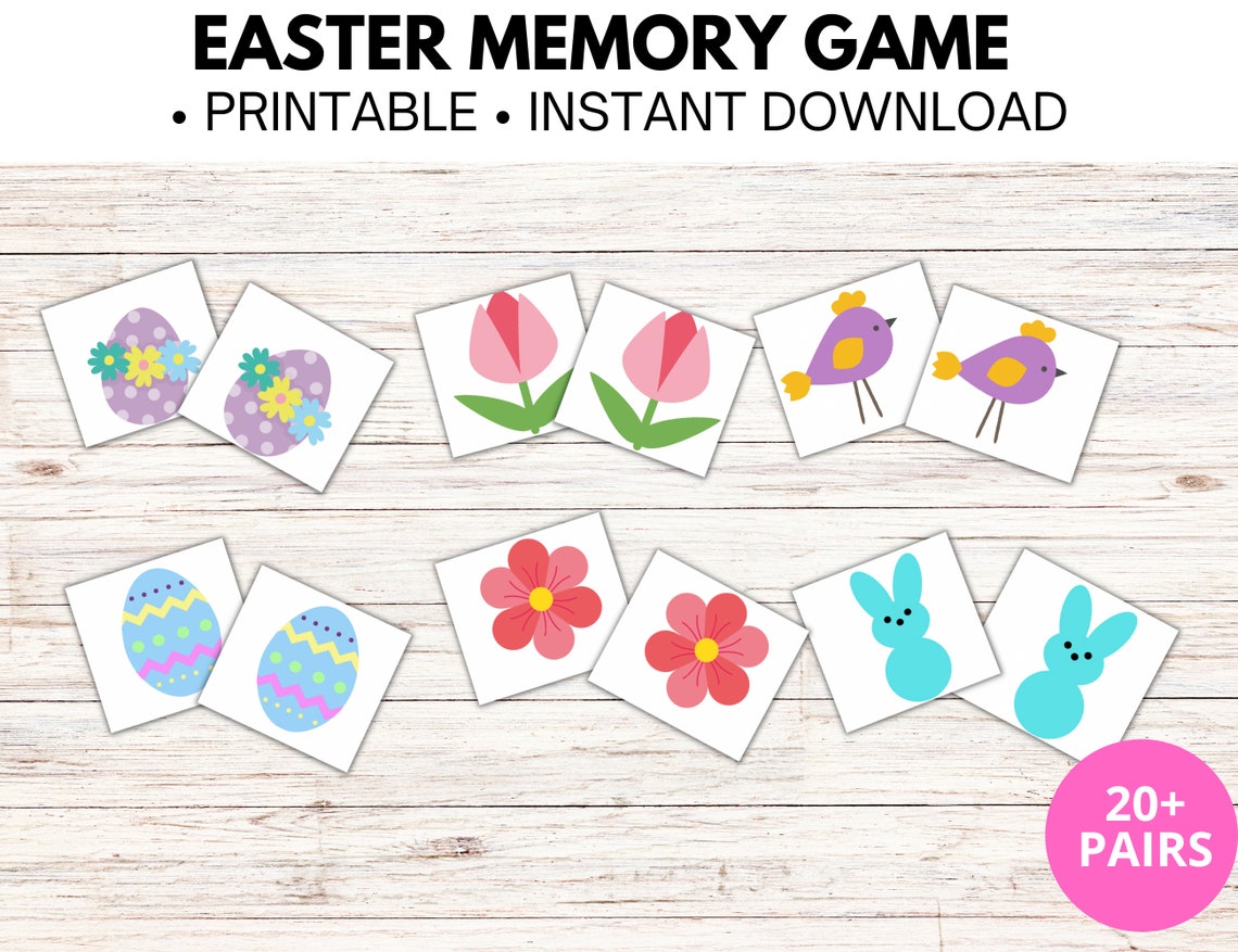 Easter Memory Games Printable, Easter Matching Game for Kids, Easter ...