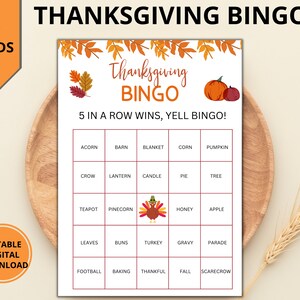 Editable Thanksgiving Bingo Cards , Edit Me Bingo Game, Make Your Own ...