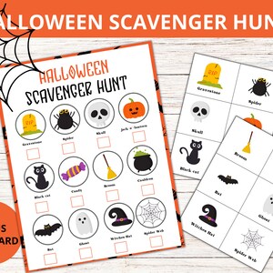 Halloween Scavenger Hunt/ Fall Scavenger Hunt /halloween Game Printable ...