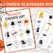 Halloween Scavenger Hunt/ Fall Scavenger Hunt /halloween Game Printable ...