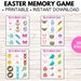 Easter Memory Games Printable, Easter Matching Game for Kids, Easter ...