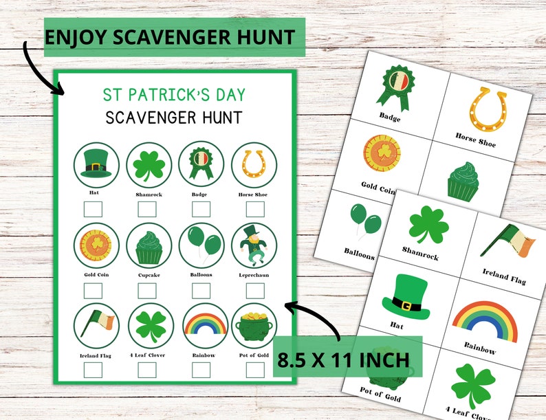 St Patrick's Day Scavenger Hunt for Kids, Printable for Kids, St ...