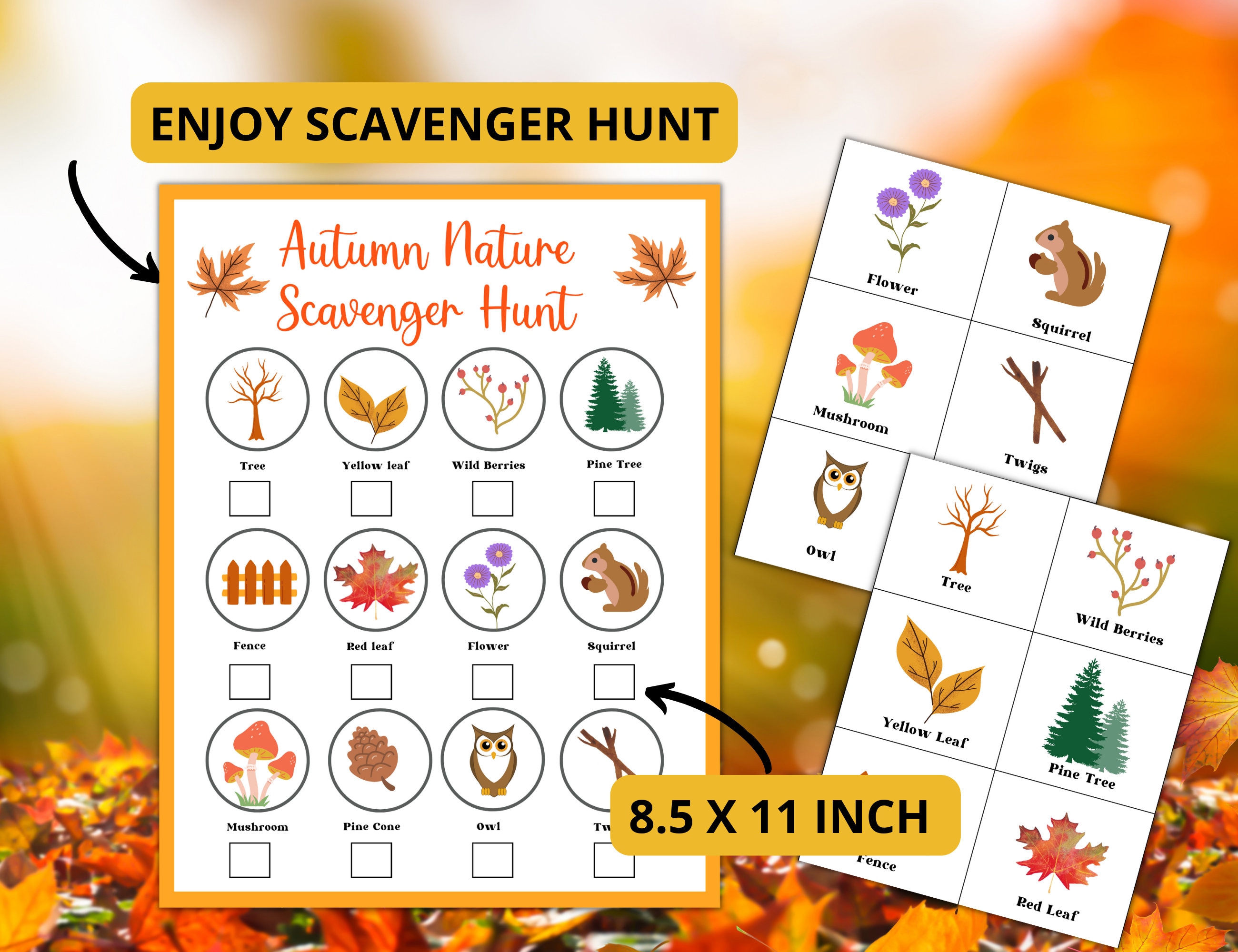 Fall Scavenger Hunt for Kids, Autumn Scavenger Hunt, Nature Walks ...