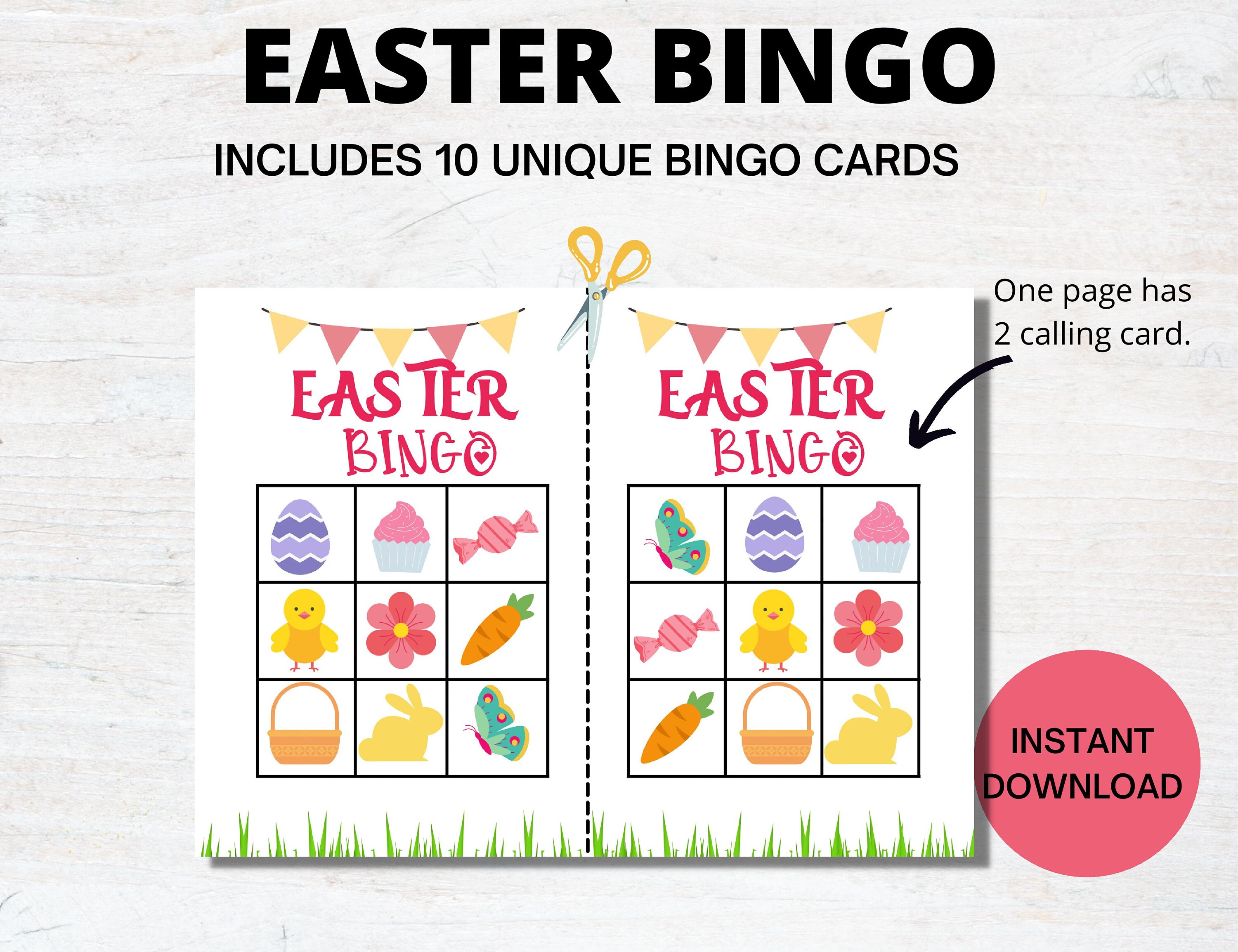 Easter Bingo Game, Family and Party Game, Printable Easter Game, Spring ...