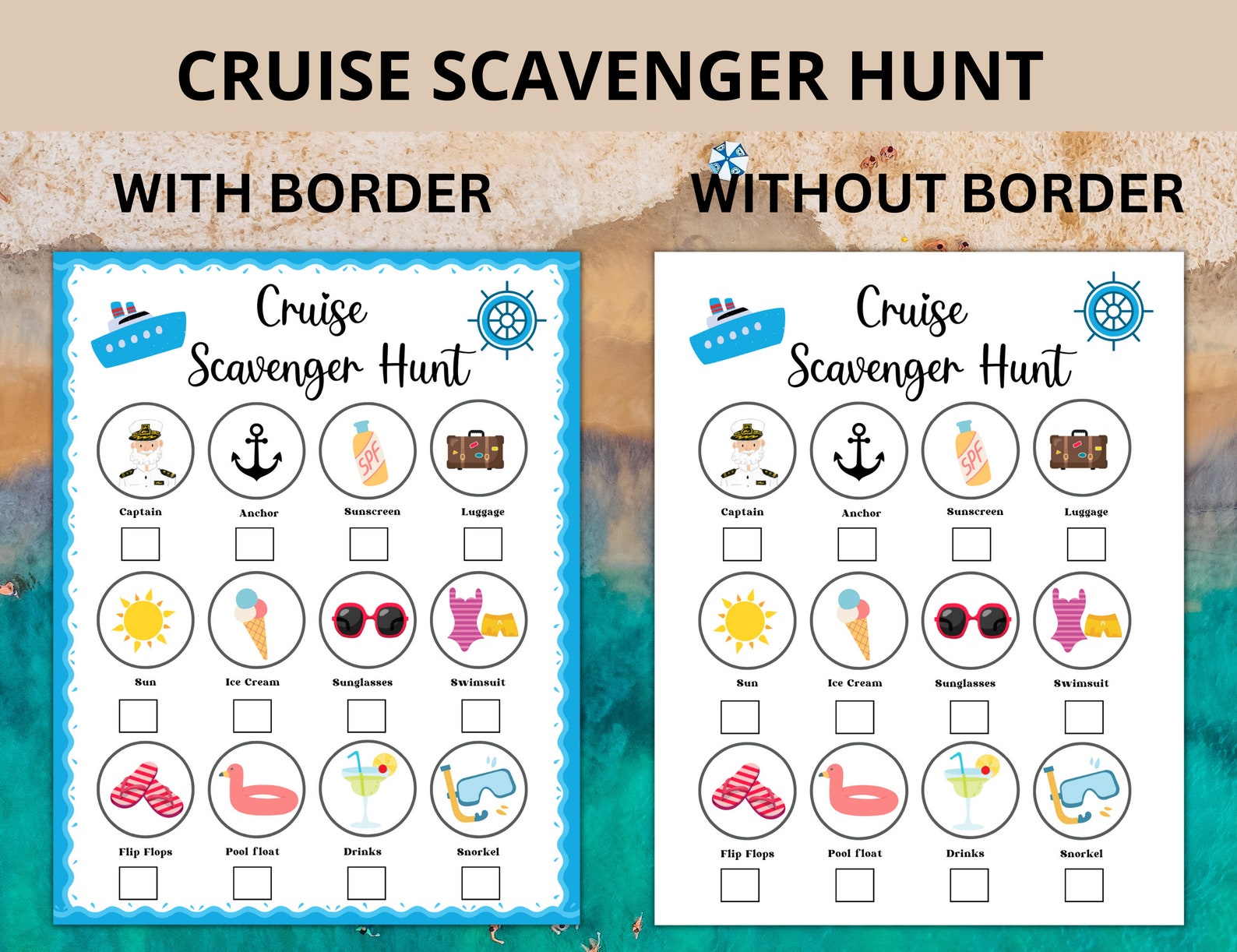 Cruise Scavenger Hunt Printable for Kids, Cruise Essentials, Cruise ...