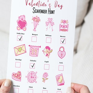 Valentine's Day Scavenger Hunt for Kids, Valentine's Day Treasure Hunt ...