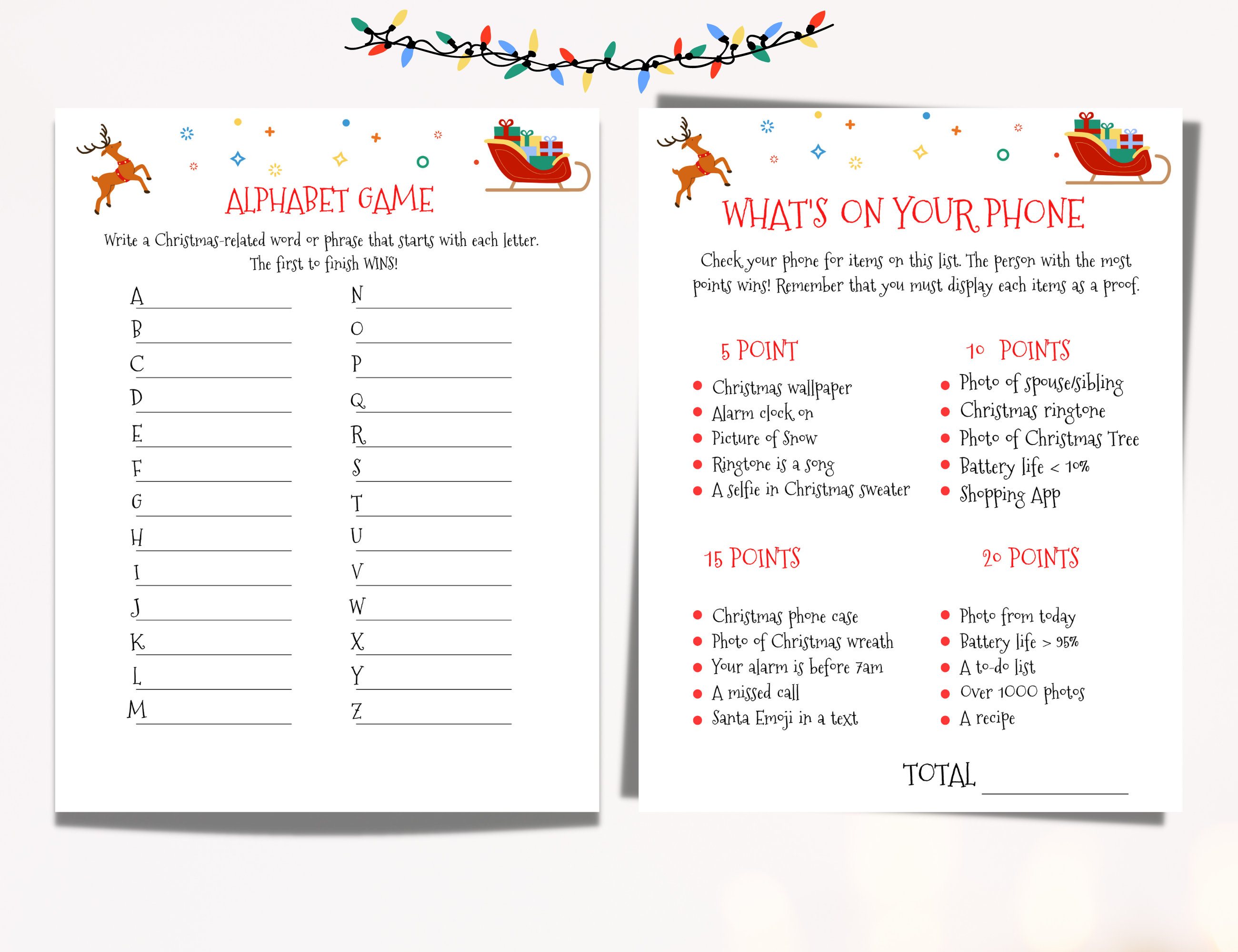 8 Printable Christmas Games Bundle, Office Party Games Printable ...