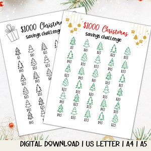 1000 Christmas Savings Challenge/ Money Challenge/ Track at Your Own ...