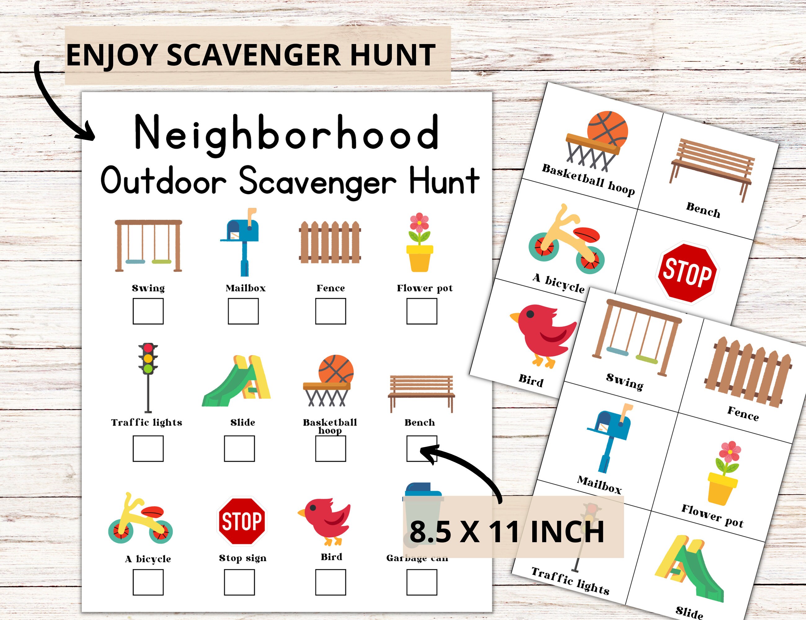 Neighborhood Scavenger Hunt, Outdoor Game Printable for Kids, Printable ...