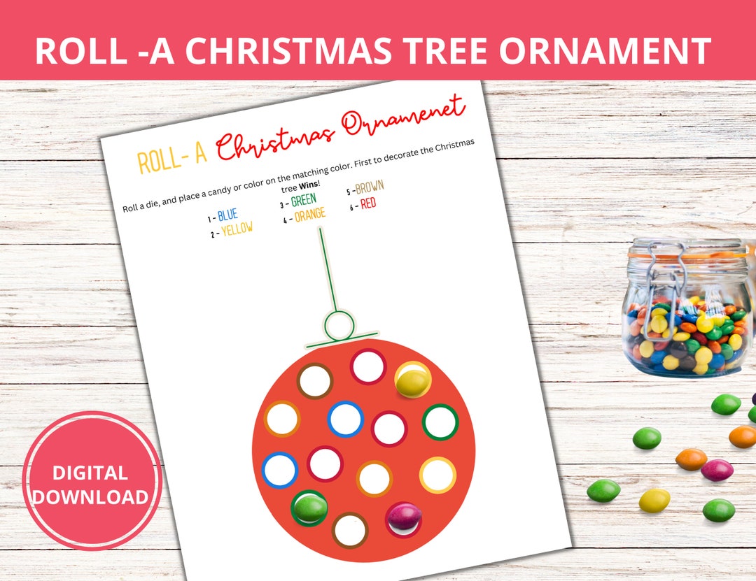 Roll A Christmas Ornament Game Printable Roll A Xmas Ornament - Etsy