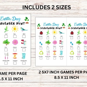 Earth Day Scavenger Hunt for Kids, Earth Day Printable Activities ...