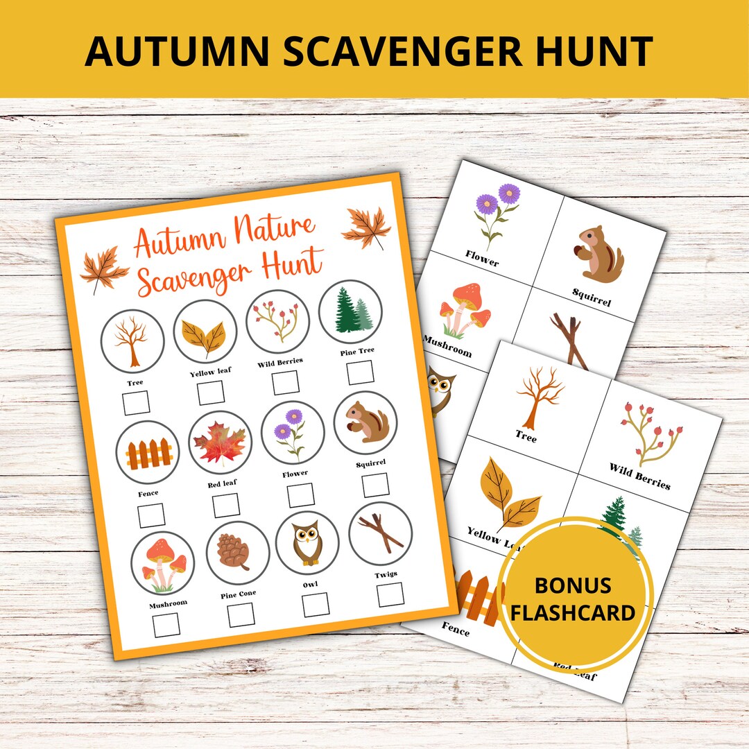 Fall Scavenger Hunt for Kids, Autumn Scavenger Hunt, Nature Walks ...