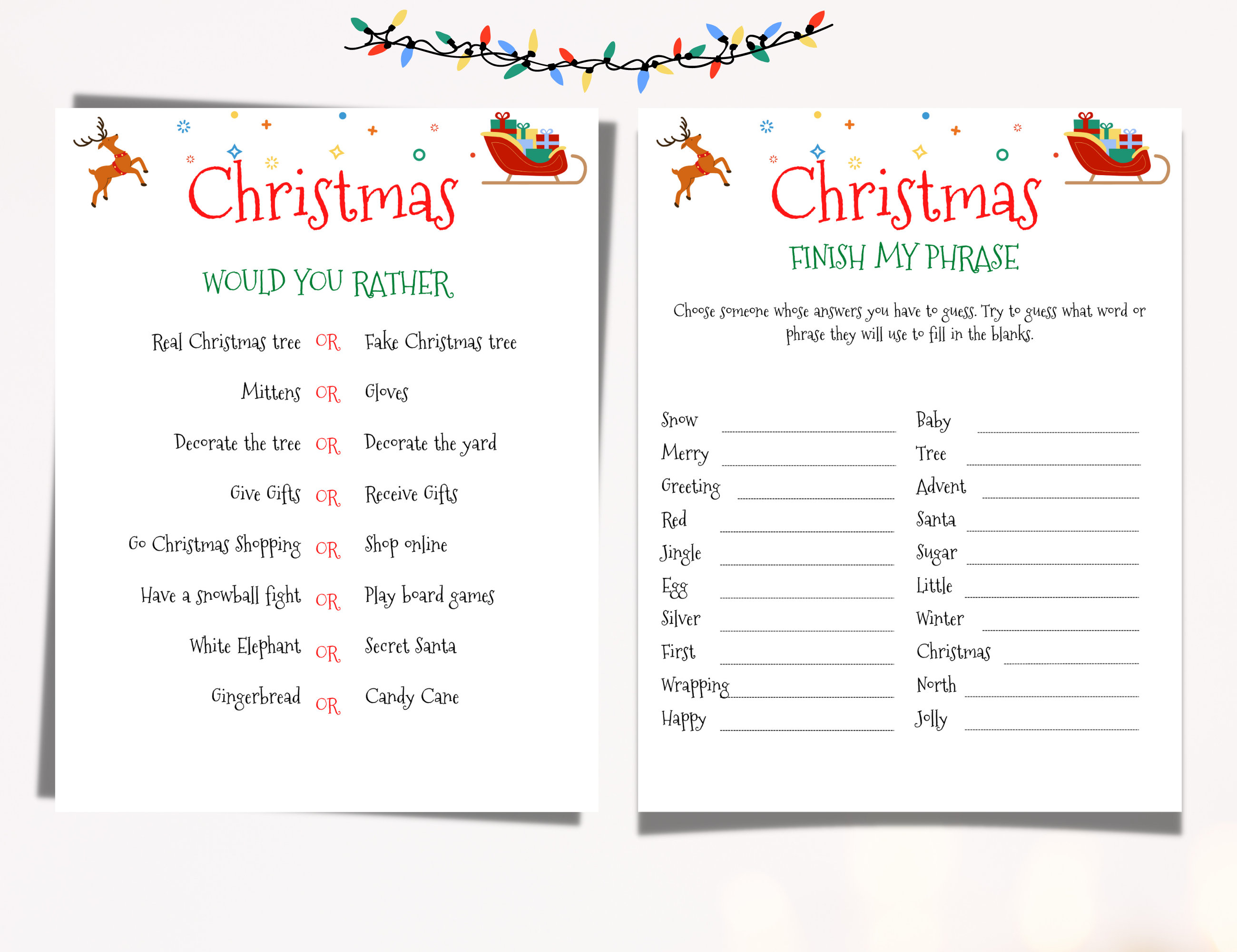 8 Printable Christmas Games Bundle Office Party Games - Etsy Canada