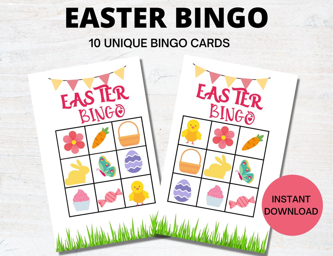 Easter Bingo Game, Family and Party Game, Printable Easter Game, Spring ...
