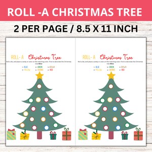 Roll A Christmas Tree Game Printable, Roll A Tree Dice Game, Christmas ...
