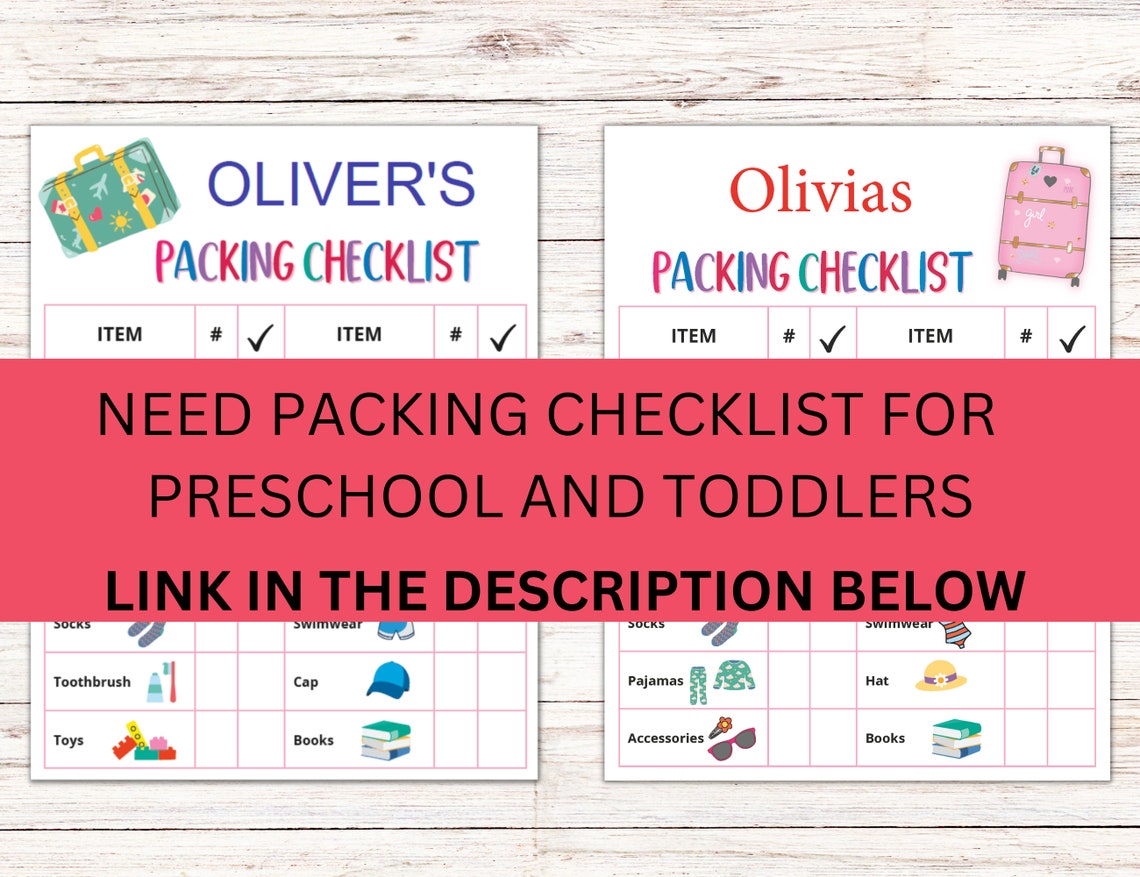 Kids Packing List, Kids Checklist , Vacation Travel Packing List ...
