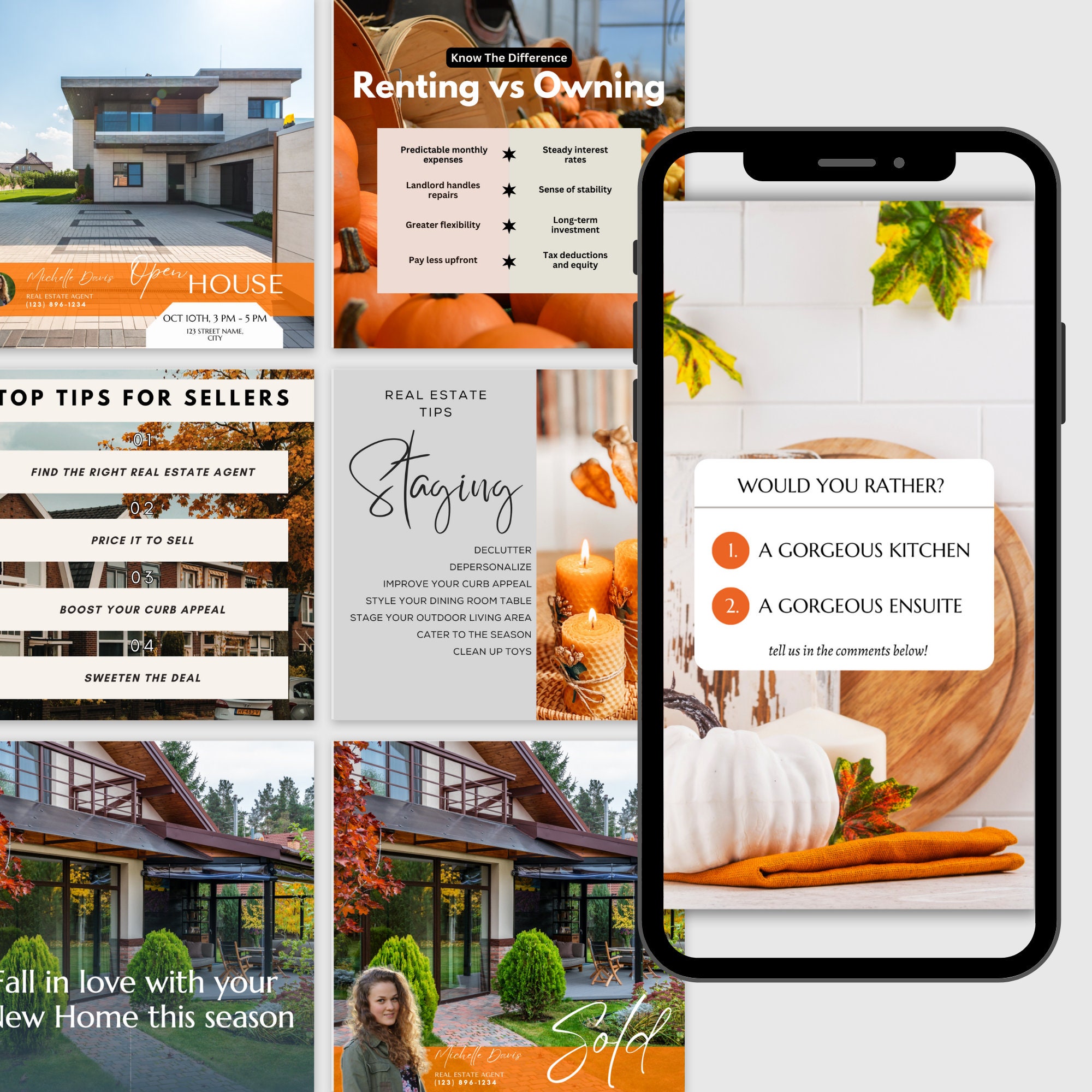 Fall Social Media Post for Realtors Real Estate Fall - Etsy