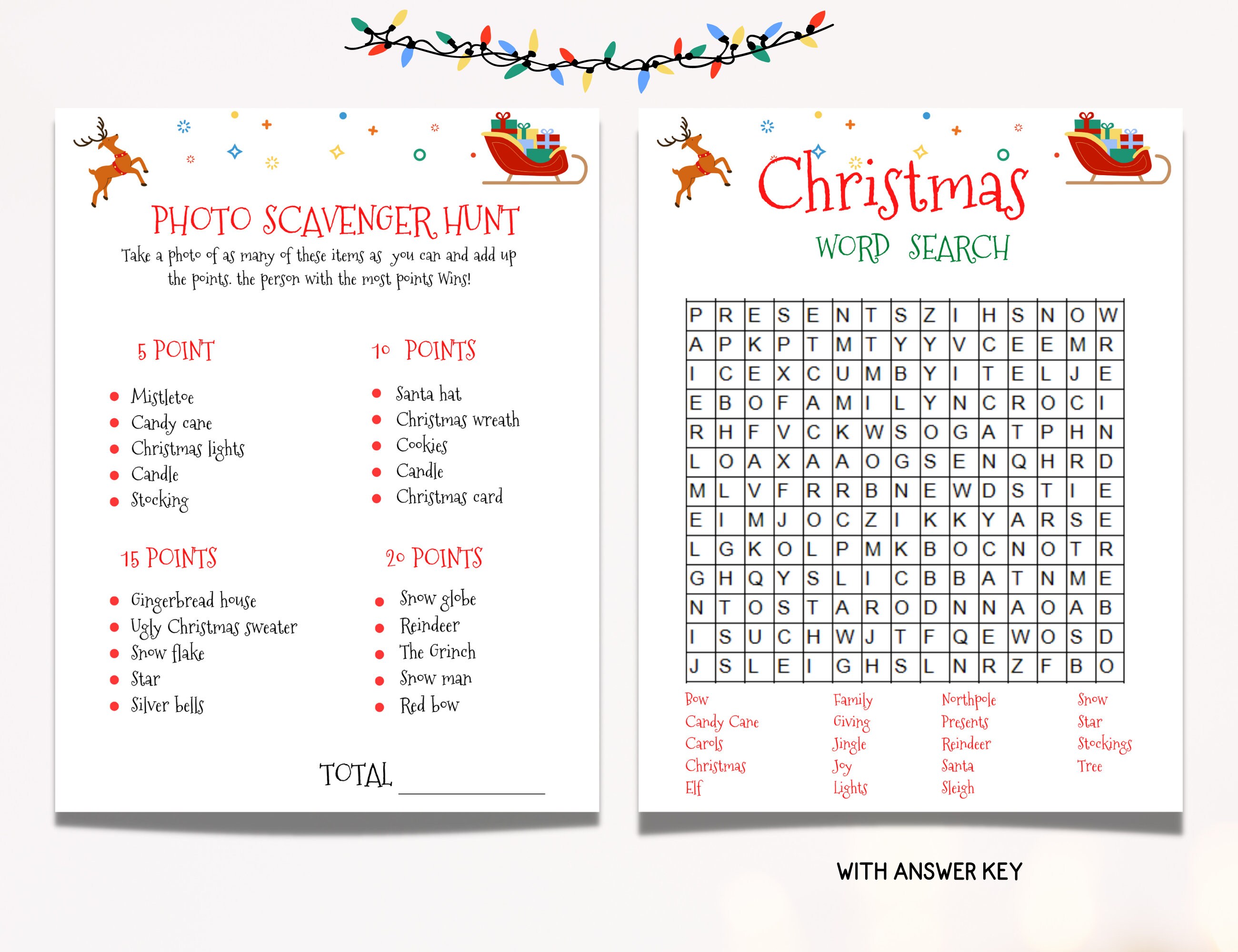 8 Printable Christmas Games Bundle, Office Party Games Printable ...