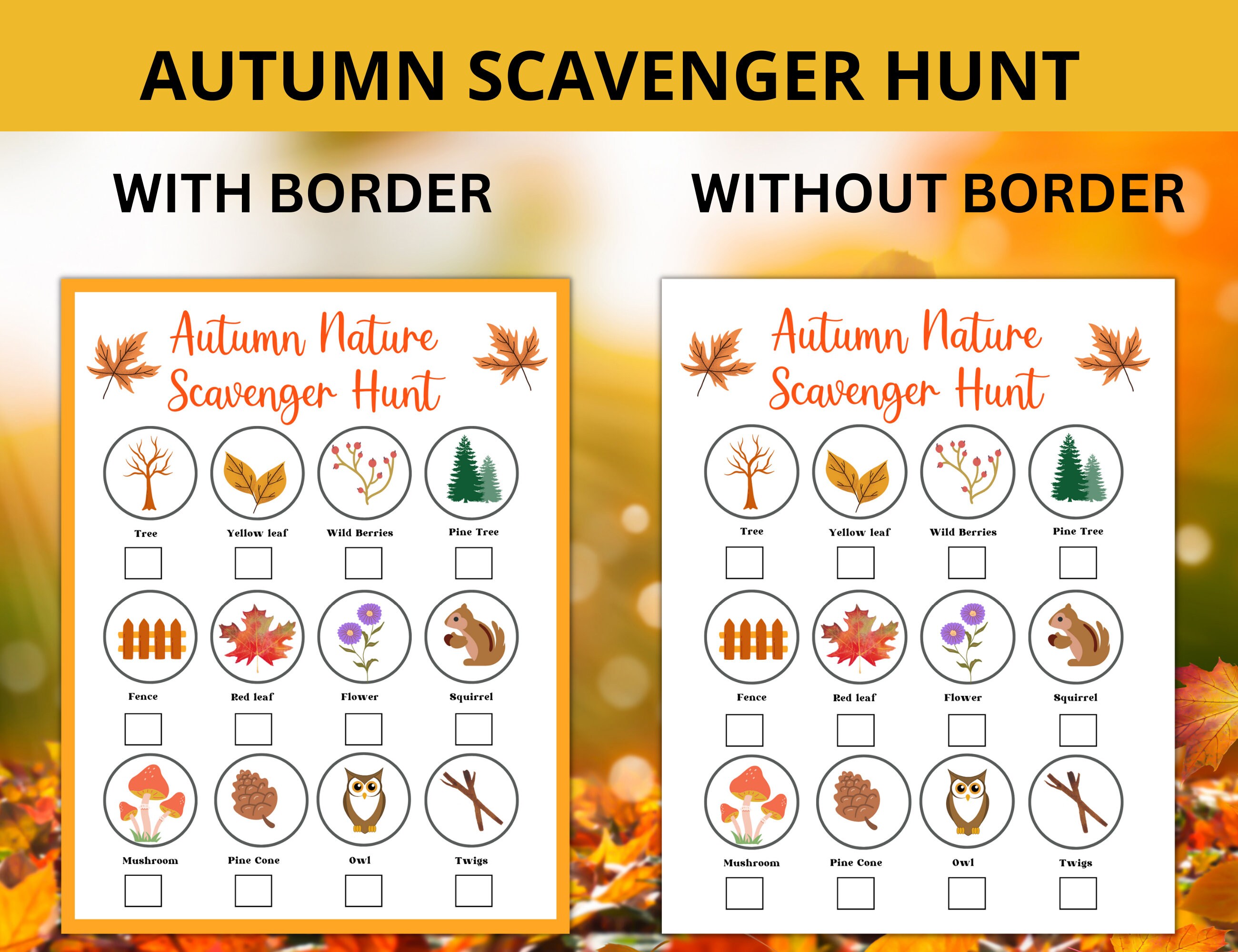 Fall Scavenger Hunt for Kids, Autumn Scavenger Hunt, Nature Walks ...