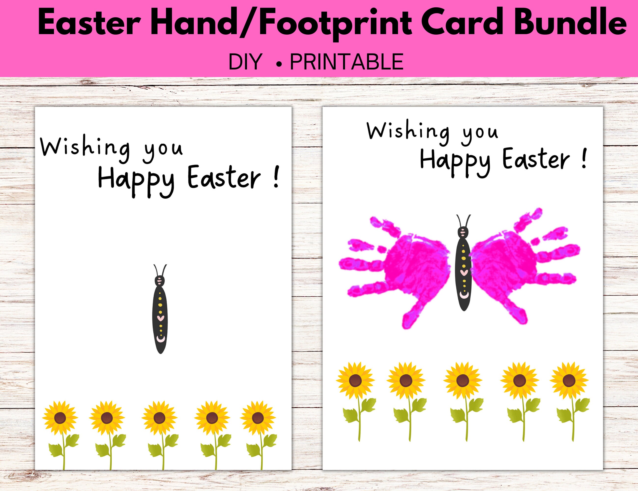 Happy Easter Handprint Footprint Art Craft Bundle ,keepsake Activity ...