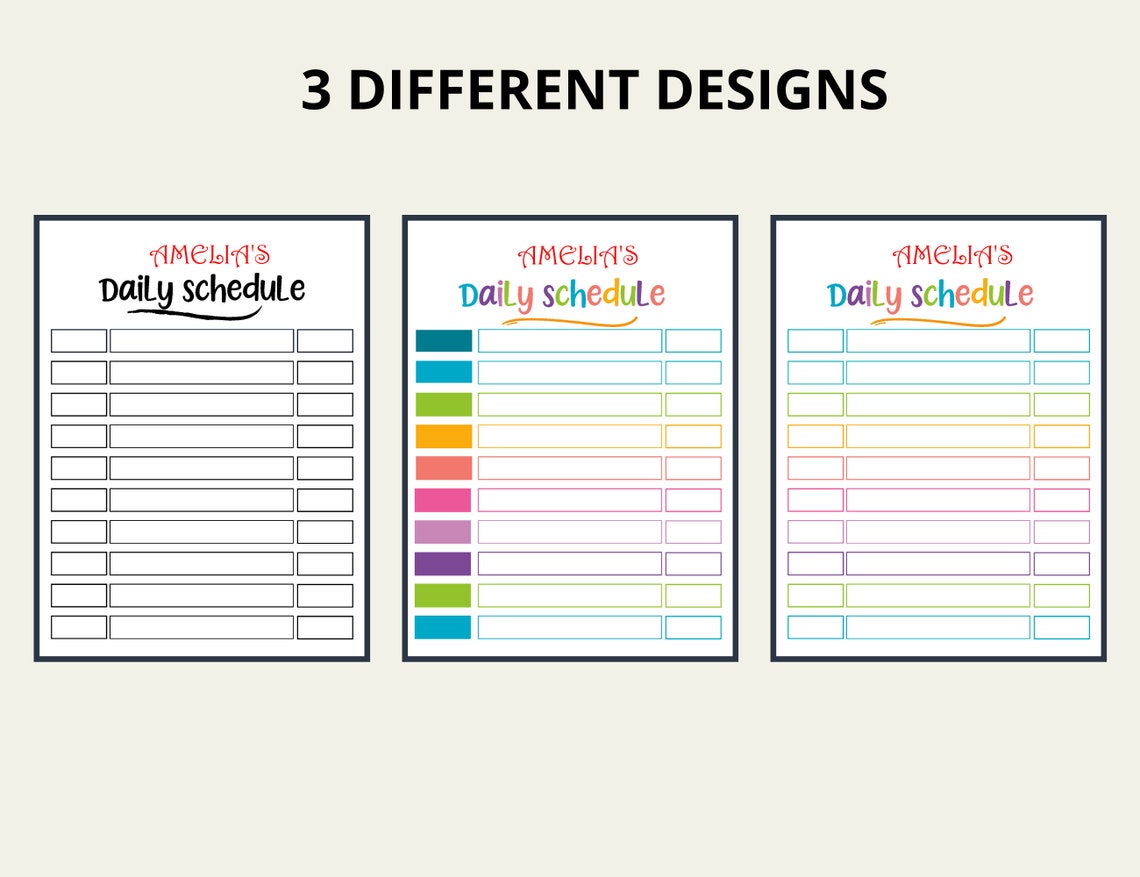 Kids Daily Schedule Template/ Homeschool Daily Routine / Kids to Do ...