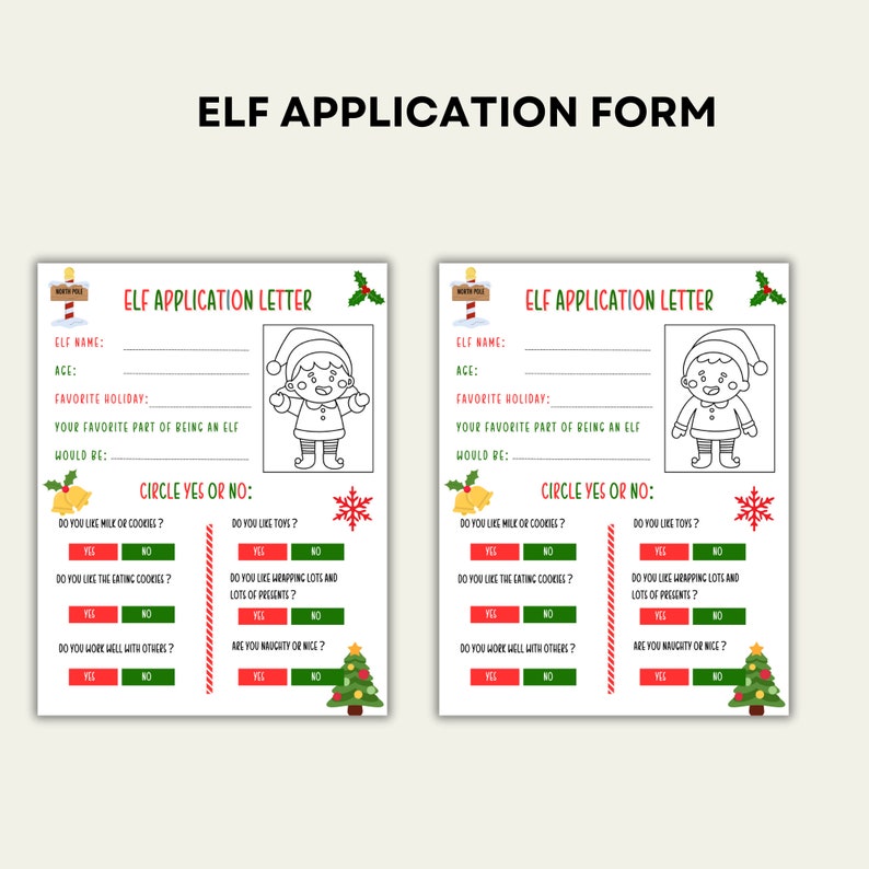 Santa Helper Elf Application Letter, Christmas Kids Activities ...
