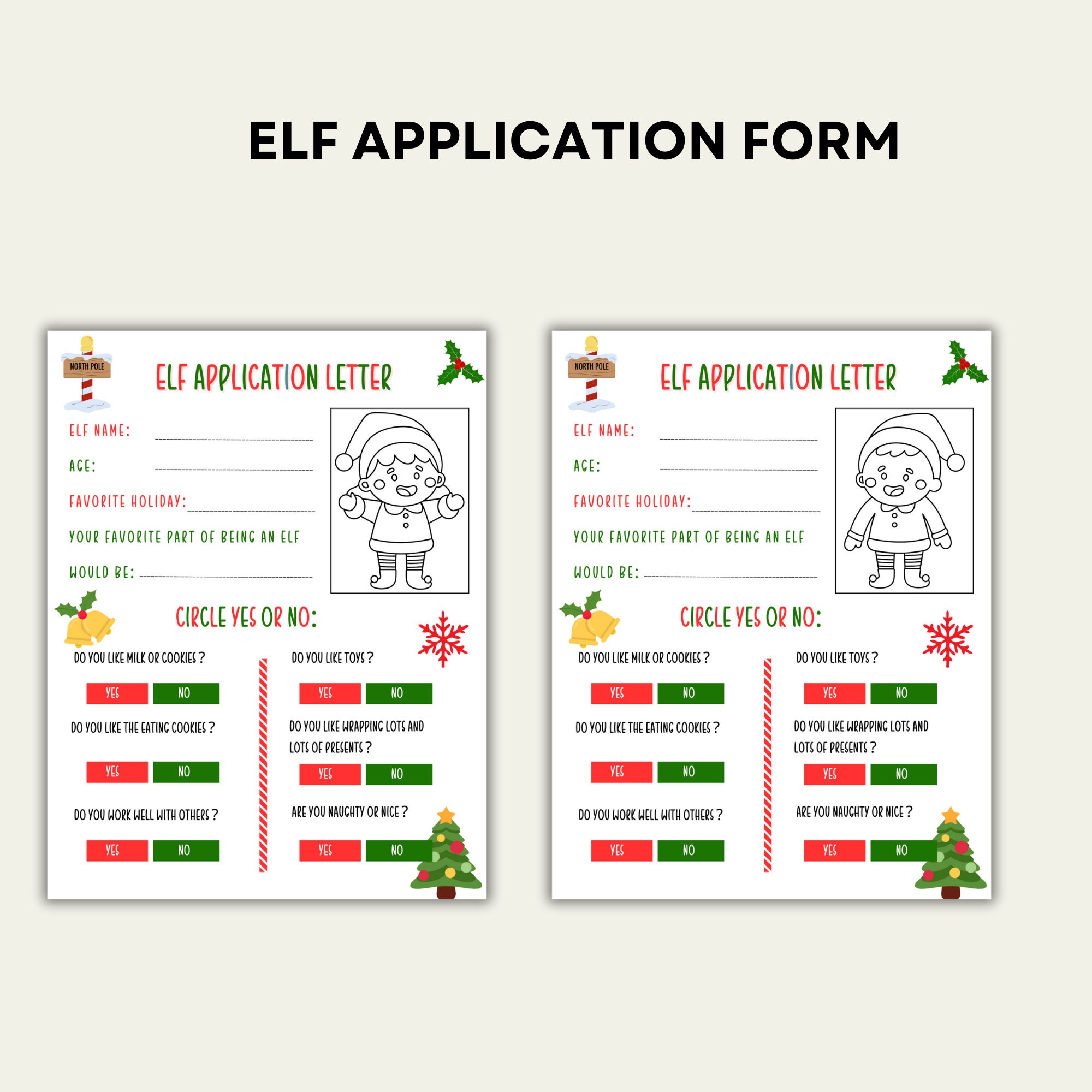 Santa Helper Elf Application Letter, Christmas Kids Activities ...