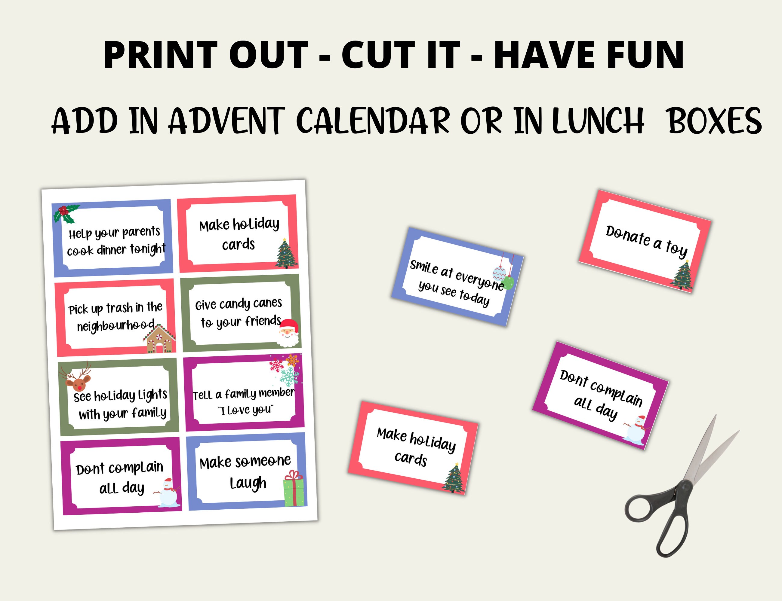 Christmas Kindness Cards, Christmas Countdown, Advent Calendar ...