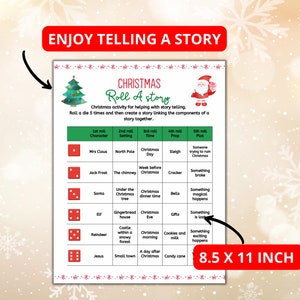 Roll A Christmas Story Game Printable, Roll A Christmas Story Dice Game ...