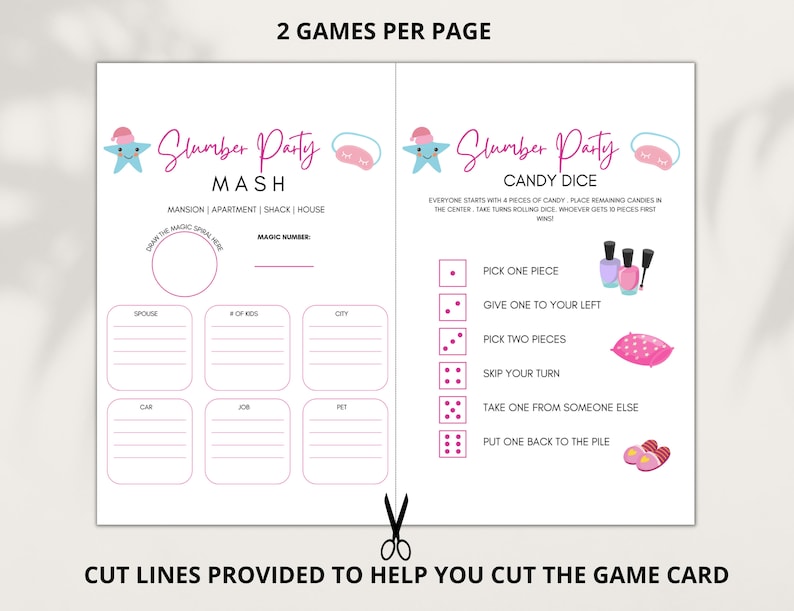 Slumber Party Games Bundle Sleepover Party Games Birthday - Etsy