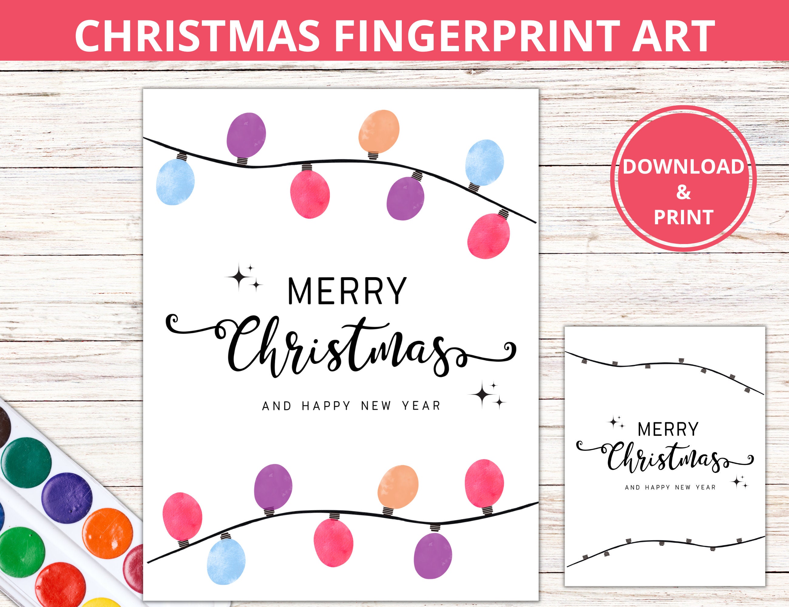 Christmas Fingerprint Art, Christmas Fingerprint Lights, Christmas Kids ...