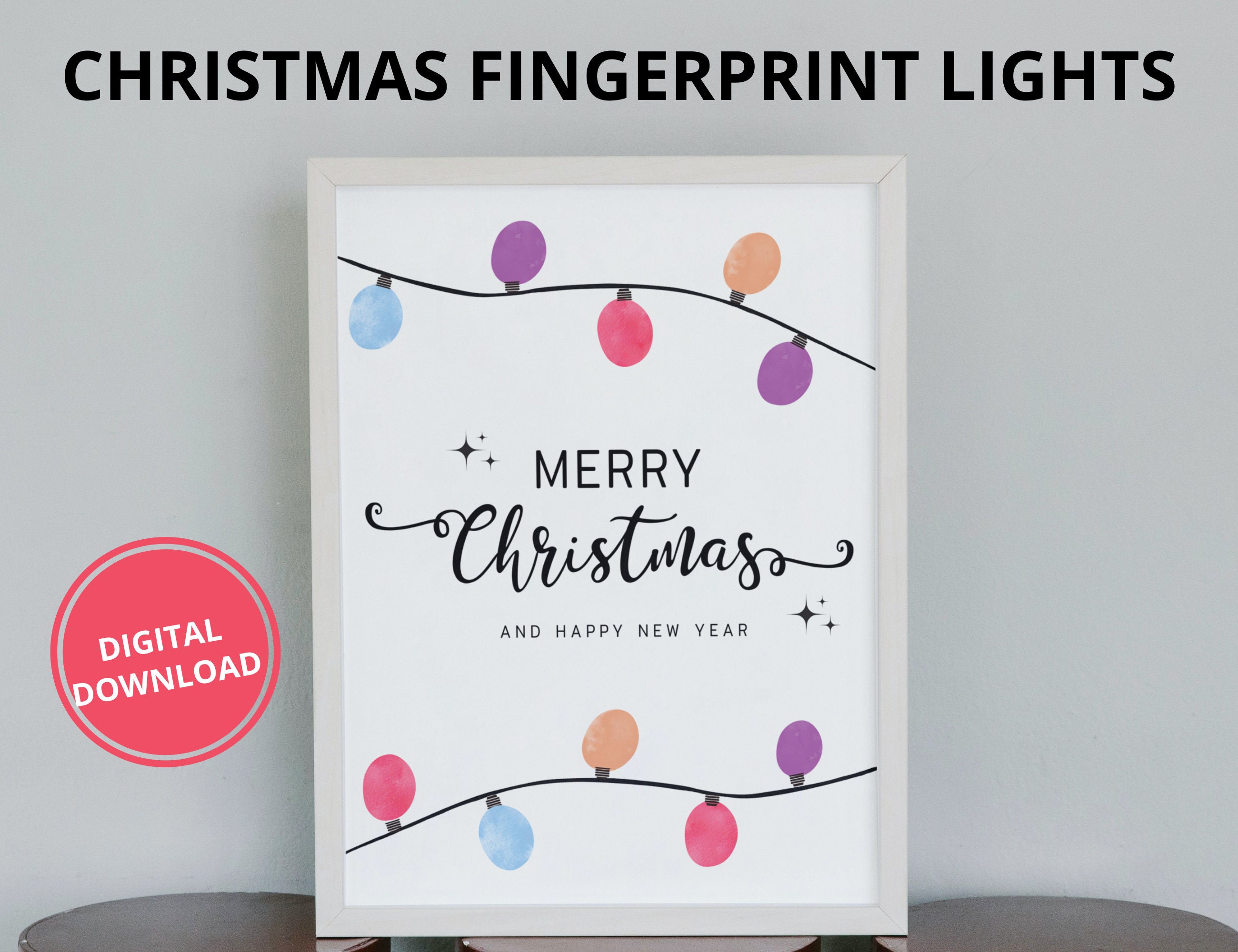 Christmas Fingerprint Art, Christmas Fingerprint Lights, Christmas Kids ...