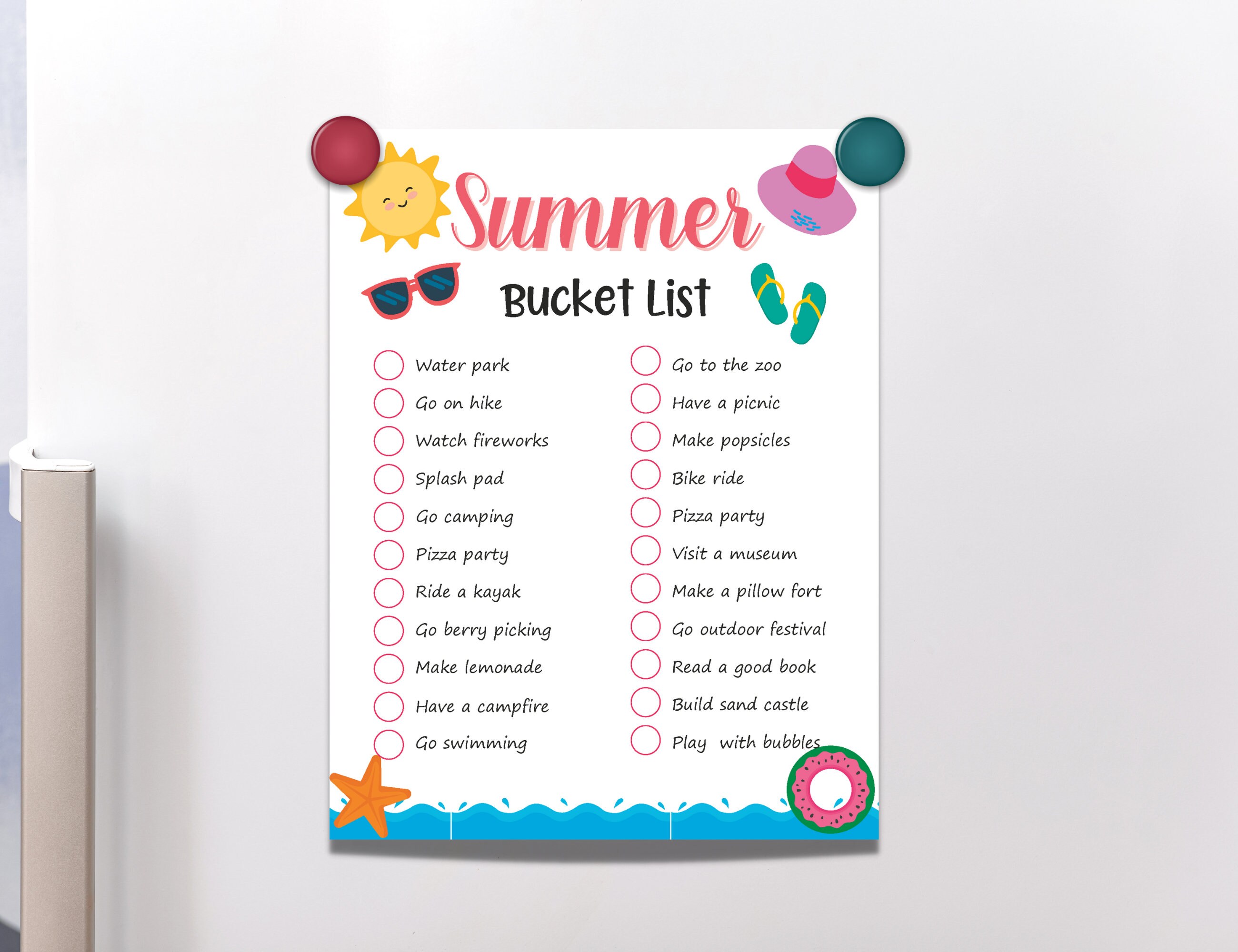 Editable Summer Bucket List Printable,summer Checklist, Fun Summer ...
