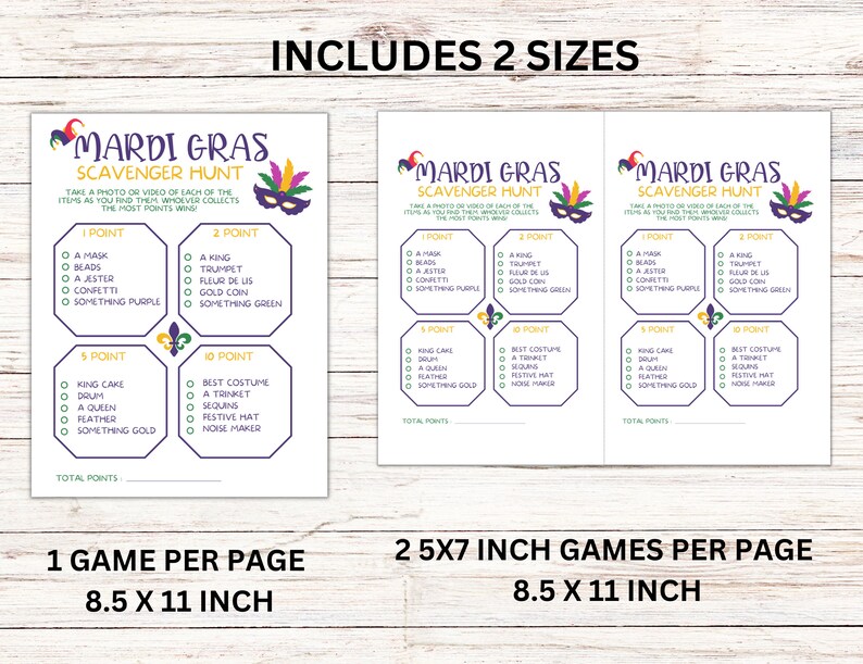 Mardi Gras Photo Scavenger Hunt, Carnival Tuesday Treasure Hunt, Shrove ...