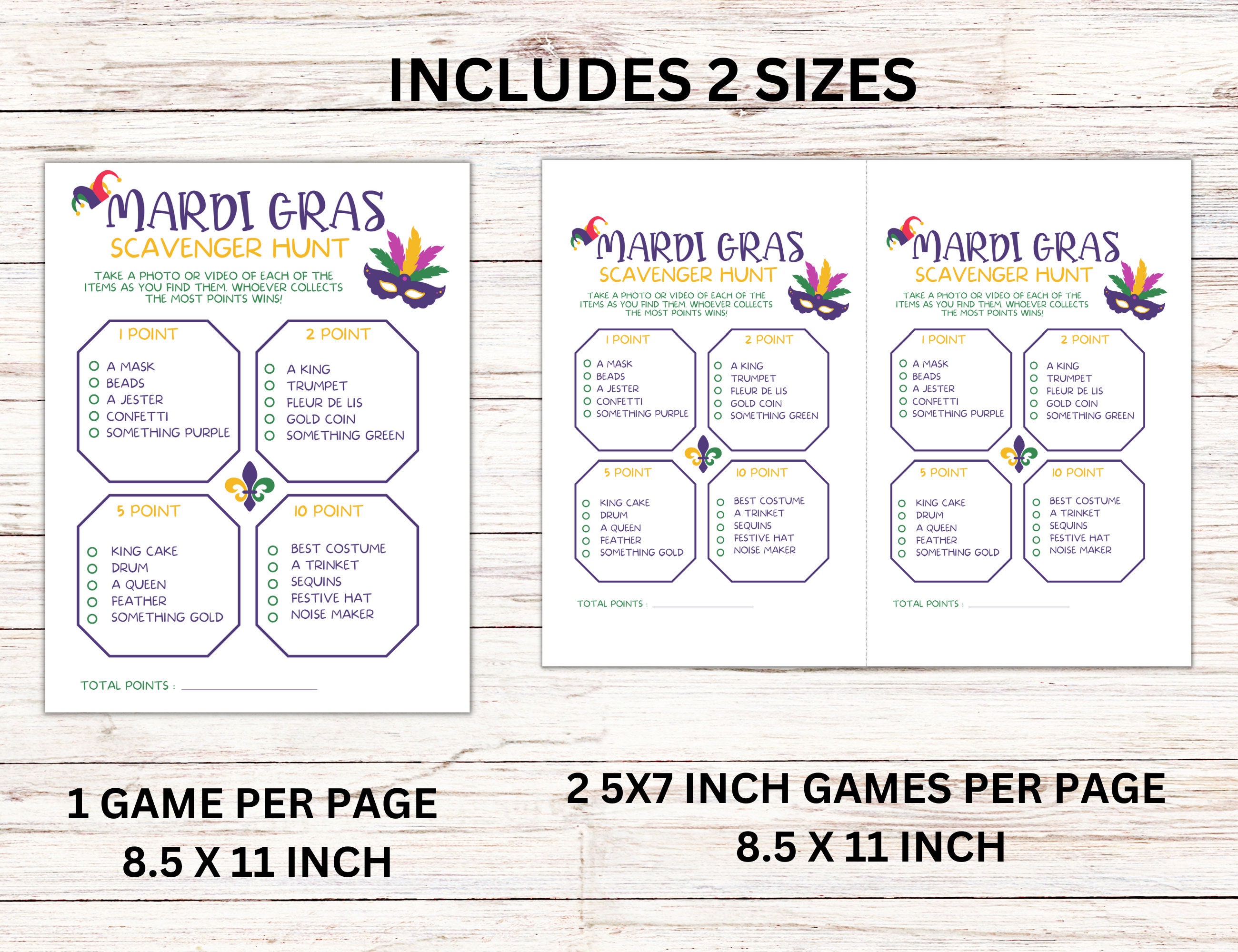 Mardi Gras Photo Scavenger Hunt, Carnival Tuesday Treasure Hunt, Shrove ...