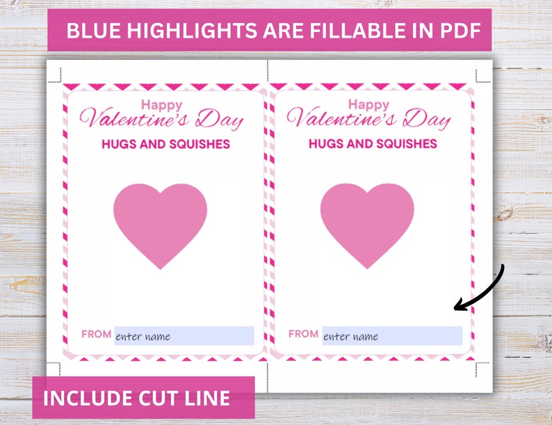 Valentine's Day Squishy Card Printable, Classroom Valentine Cards for ...