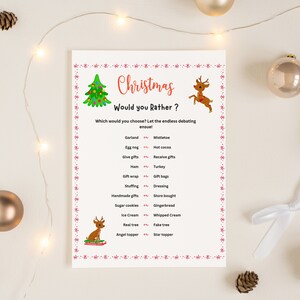 Christmas Would You Rather Game for Kids, Christmas Activity for Kids ...