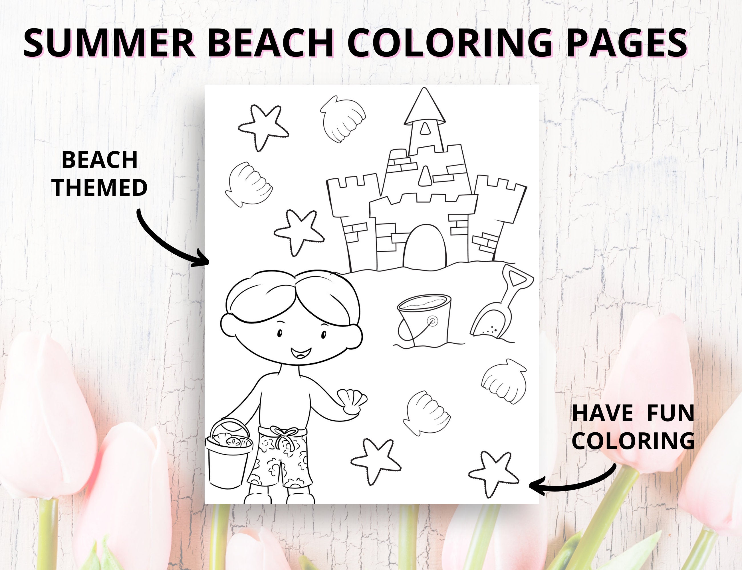 10 Summer Coloring Pages Bundle ,fun Summer Coloring Book, Kids Summer ...