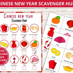 Chinese New Year Scavenger Hunt for Kids, Lunar New Year Scavenger Hunt ...